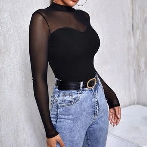 Tops | Mesh Insert Top | Poshmark